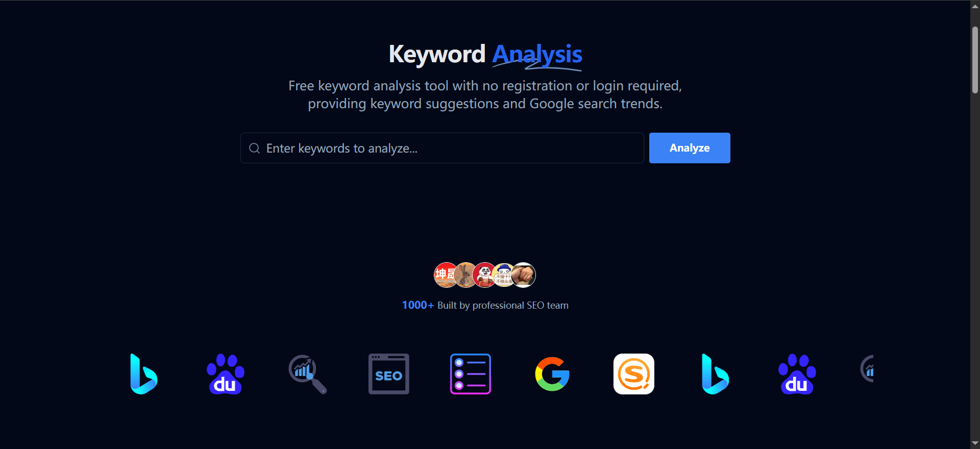 Free Keyword Analysis Tool
